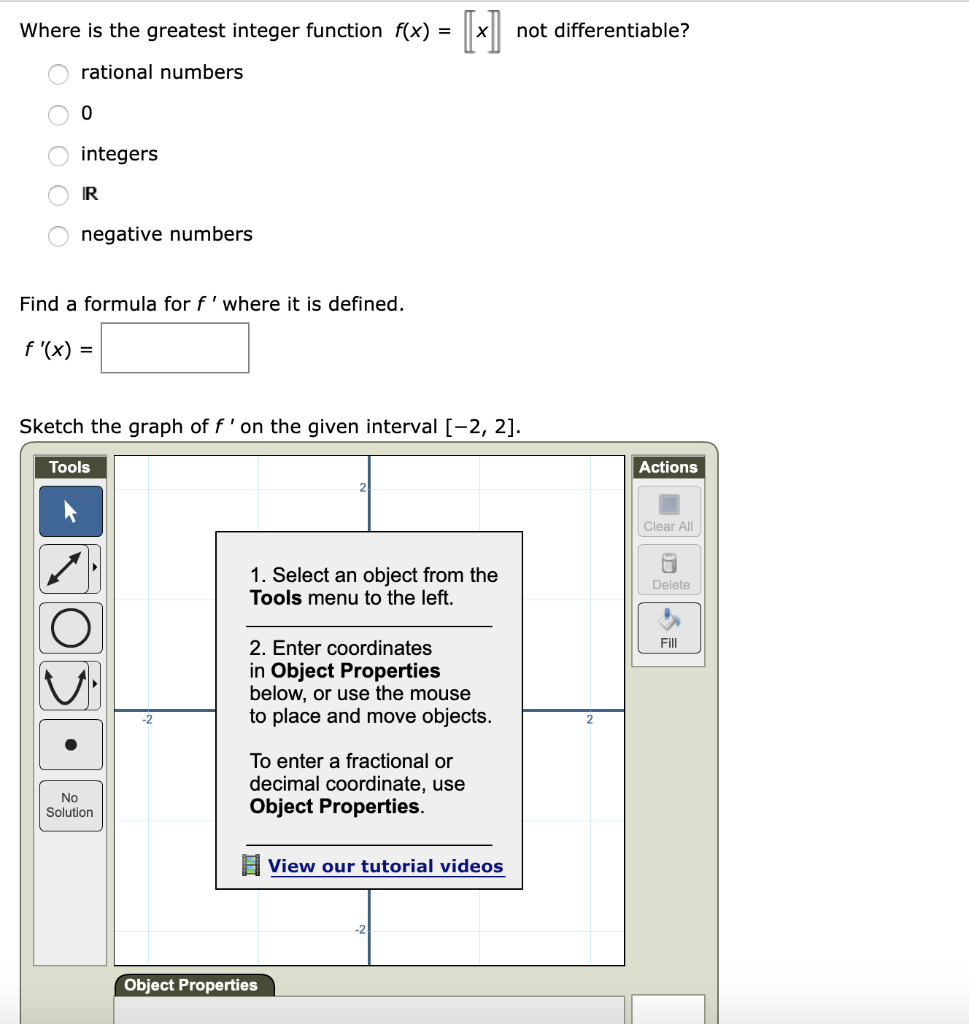 Solved Where is the greatest integer function f(x) not | Chegg.com