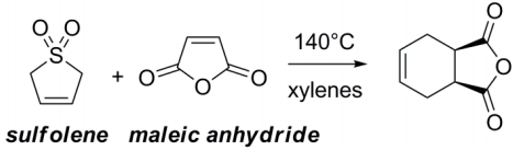 Solved O 140°C S. + =O xylenes sulfolene maleic anhydride | Chegg.com