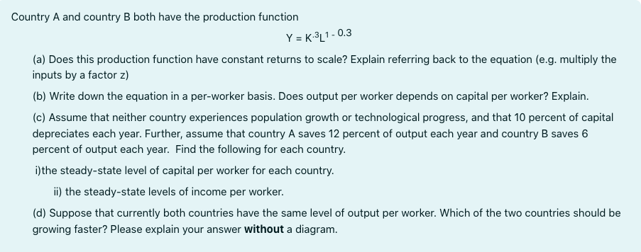 Solved Country A and country B both have the production | Chegg.com