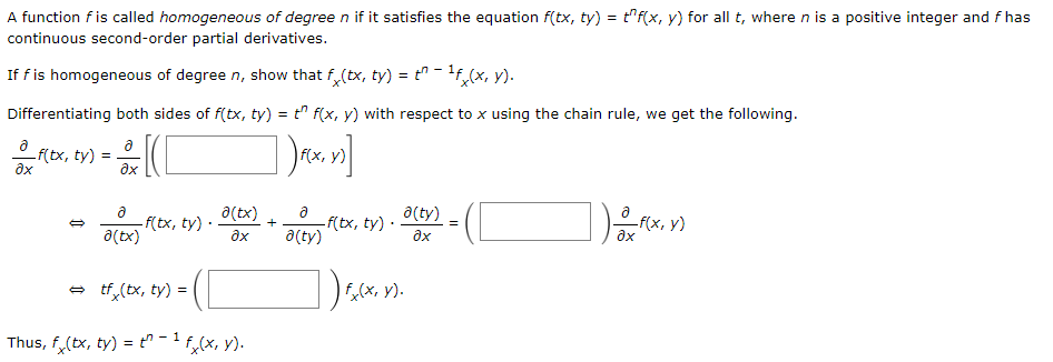 Solved A function f is called homogeneous of degree n if it | Chegg.com