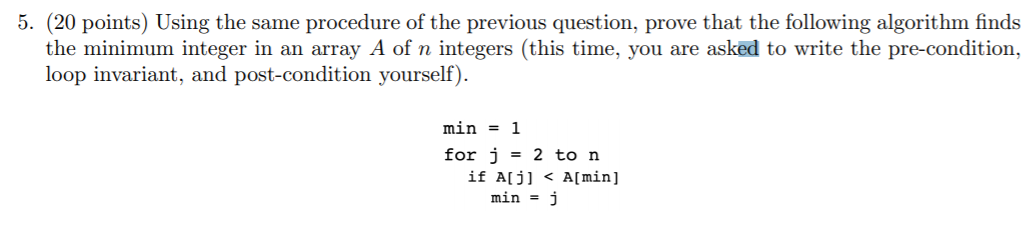 5. (20 points Using the same procedure of the | Chegg.com