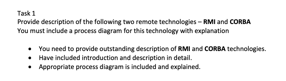 Solved Task 1 Provide description of the following two | Chegg.com