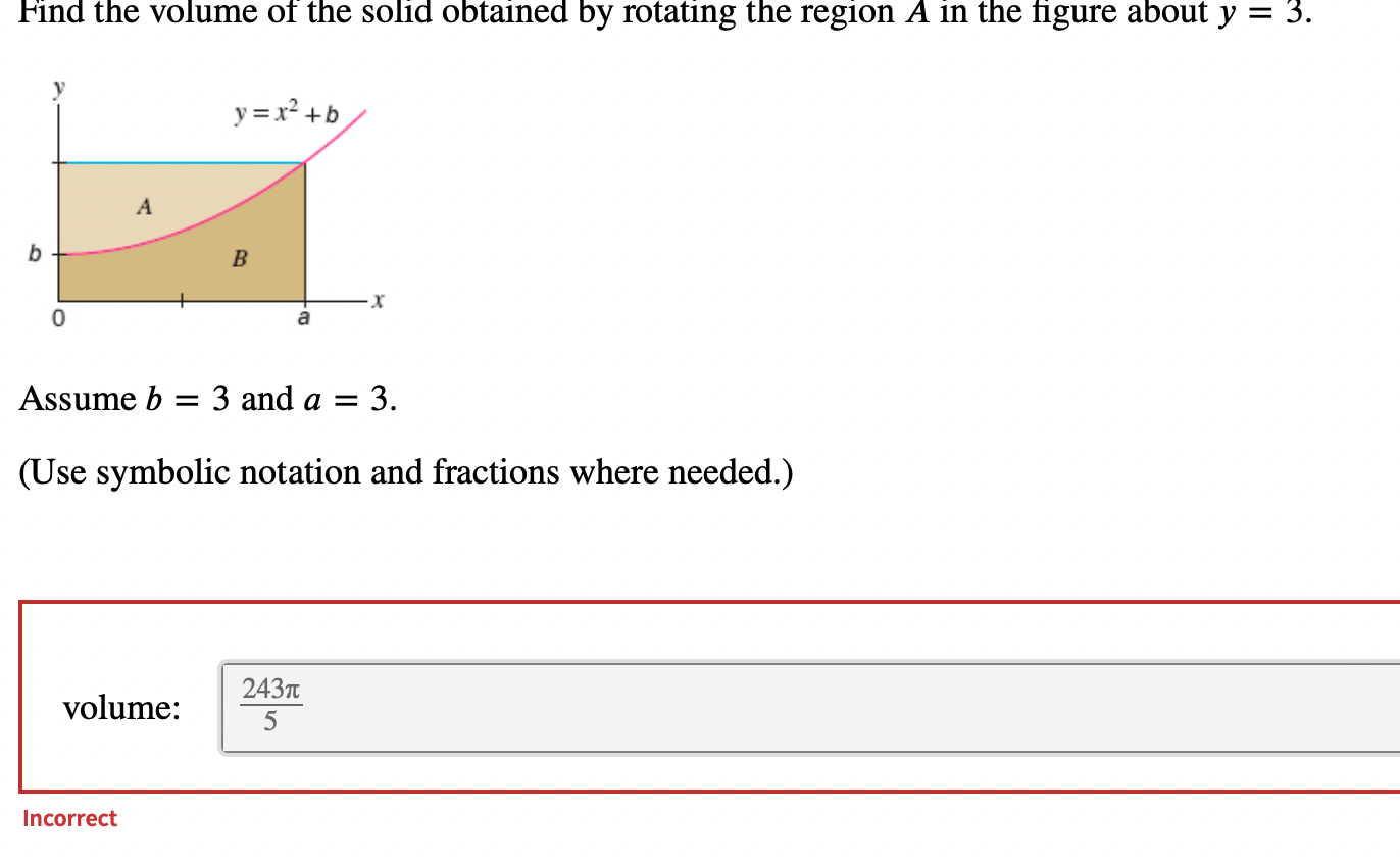 Solved Find the volume of the solid obtained by rotating the | Chegg.com