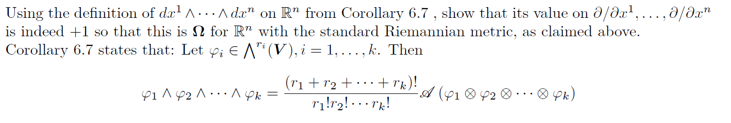 Solved Using the definition of dx1∧⋯∧dxn on Rn from | Chegg.com