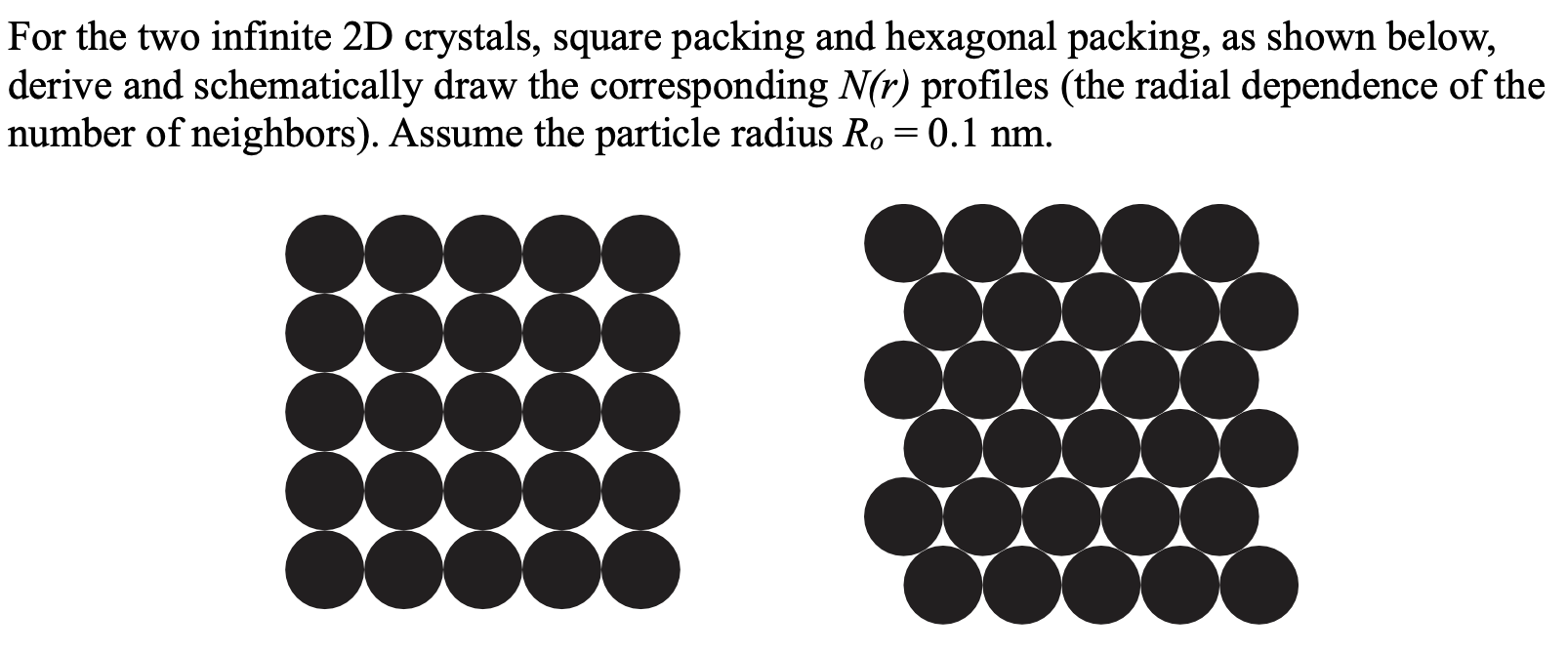 Solved For the two infinite 2D crystals, square packing and | Chegg.com