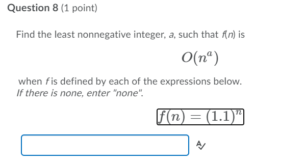 Solved Question 8 (1 point) Find the least nonnegative | Chegg.com