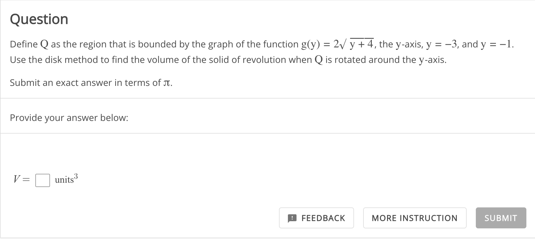Solved Define Q as the region that is bounded by the graph | Chegg.com
