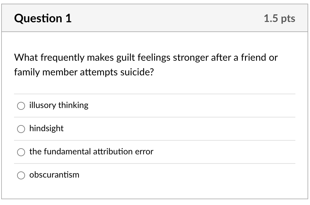 Solved What frequently makes guilt feelings stronger after a | Chegg.com