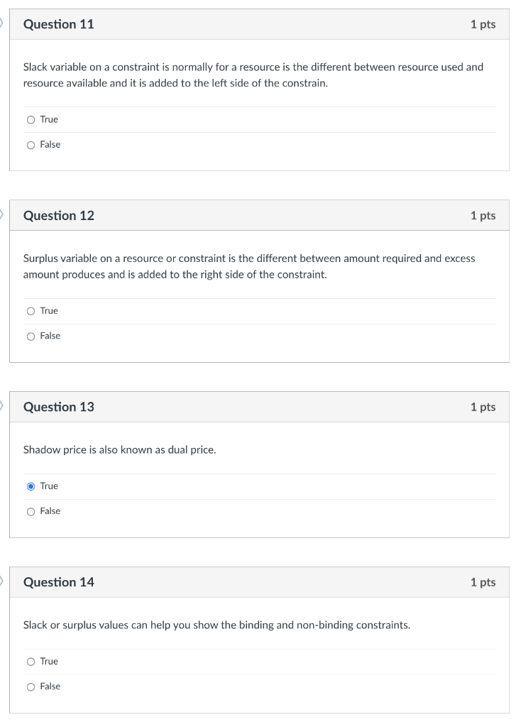 Solved Slack variable on a constraint is normally for a | Chegg.com