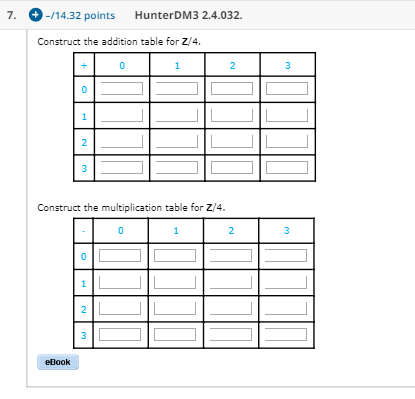 Solved 7. -/14.32 points HunterDM3 2.4.032. Construct the | Chegg.com