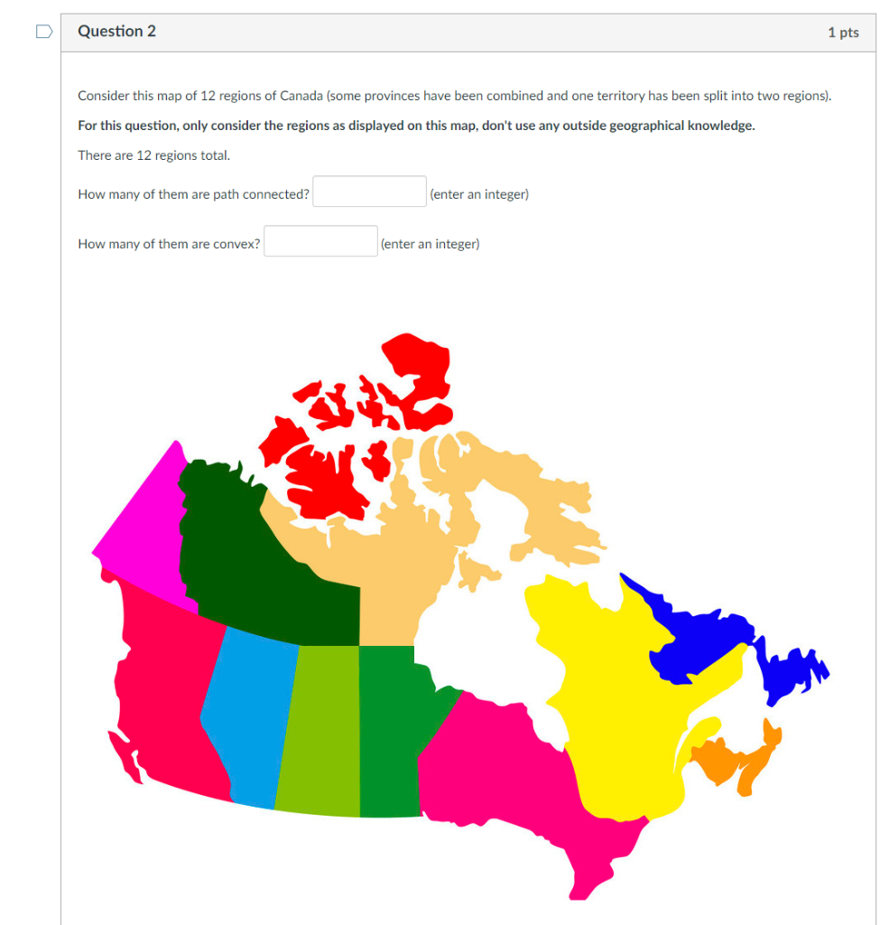 Solved Consider this map of 12 regions of Canada (some | Chegg.com