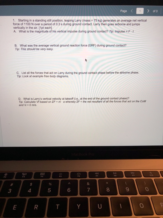 Solved Page of 3 1. Starting in a standing till position, | Chegg.com