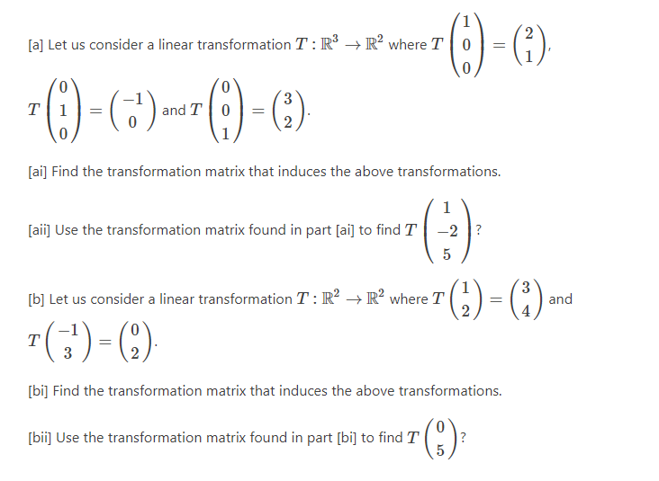 Solved 1 [a] Let Us Consider A Linear Transformation T R³
