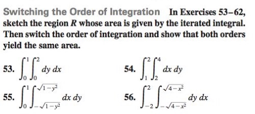 Solved Switching the Order of Integration In Exercises | Chegg.com