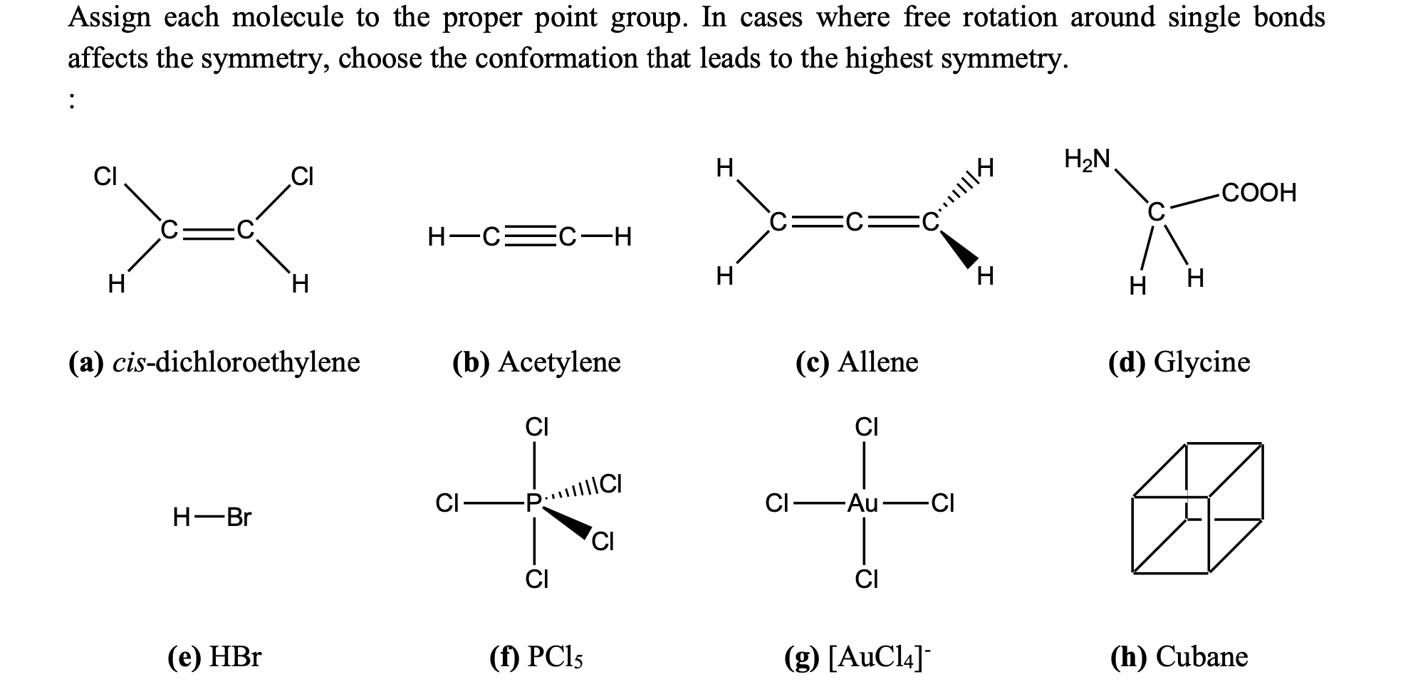 Solved Assign each molecule to the proper point group. In | Chegg.com