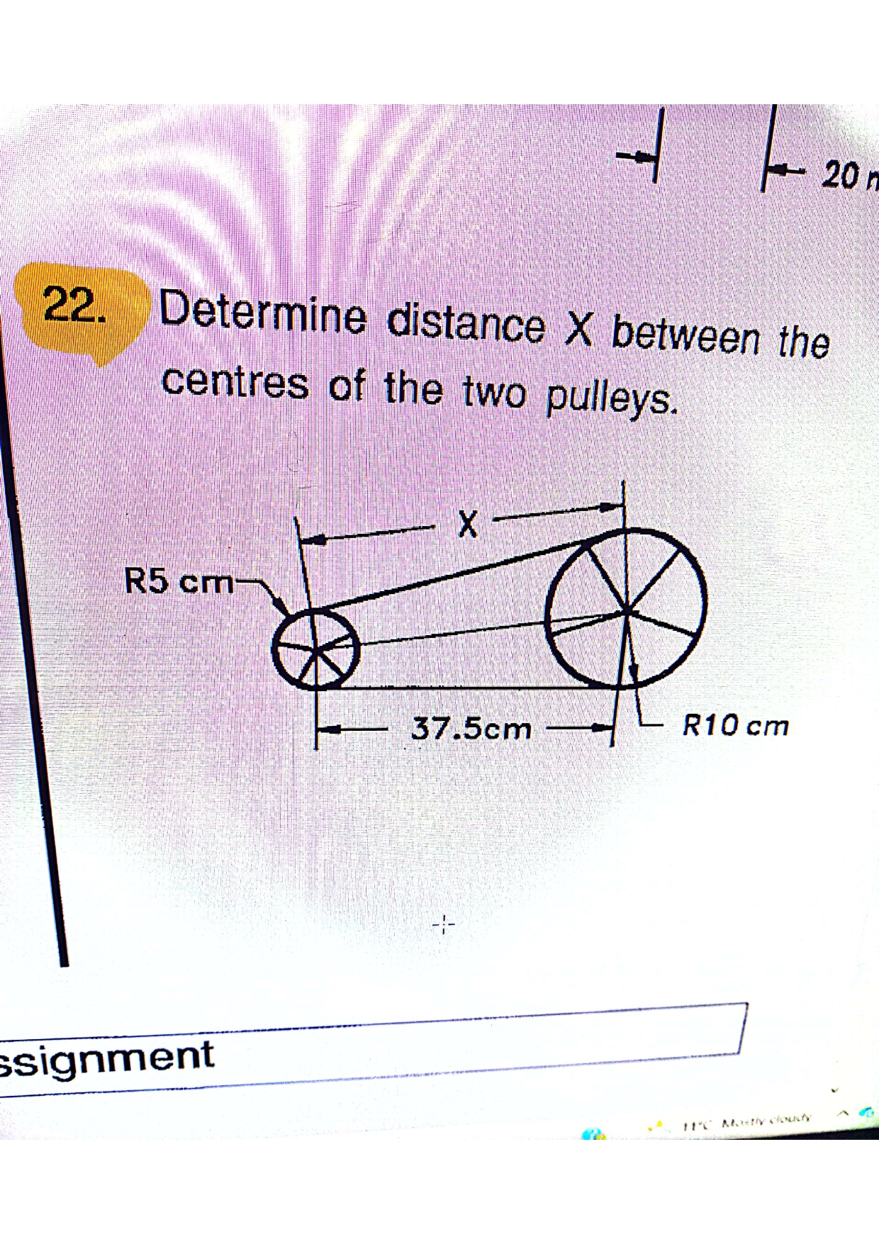 Solved 22. Determine distance X between the centres of the | Chegg.com