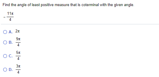 Solved Find the angle of least positive measure that is | Chegg.com