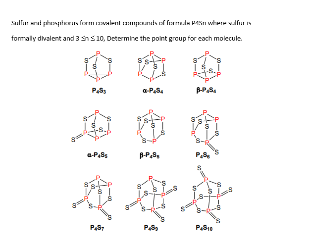 Solved Sulfur and phosphorus form covalent compounds of | Chegg.com