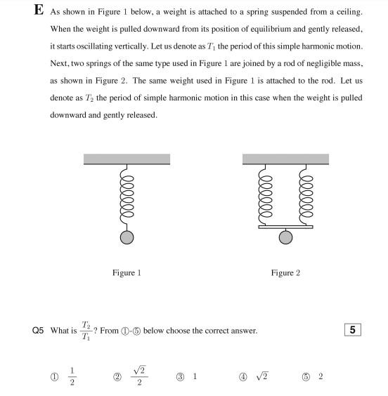 Solved E As shown in Figure 1 below, a weight is attached to | Chegg.com