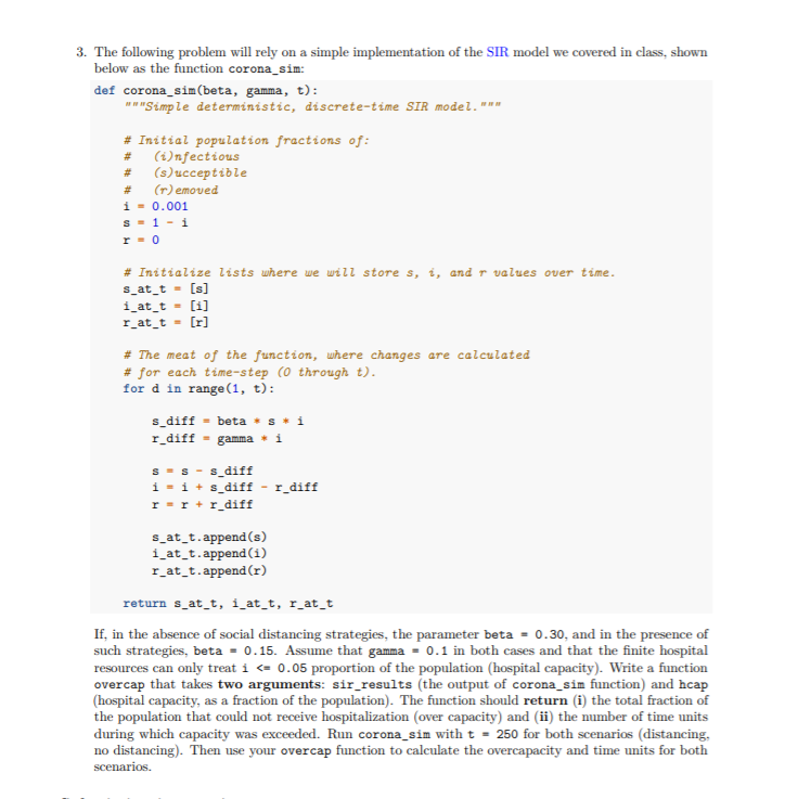Python Disregard docstring For this problem, use this | Chegg.com
