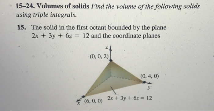 Solved 15-24. Volumes of solids Find the volume of the | Chegg.com