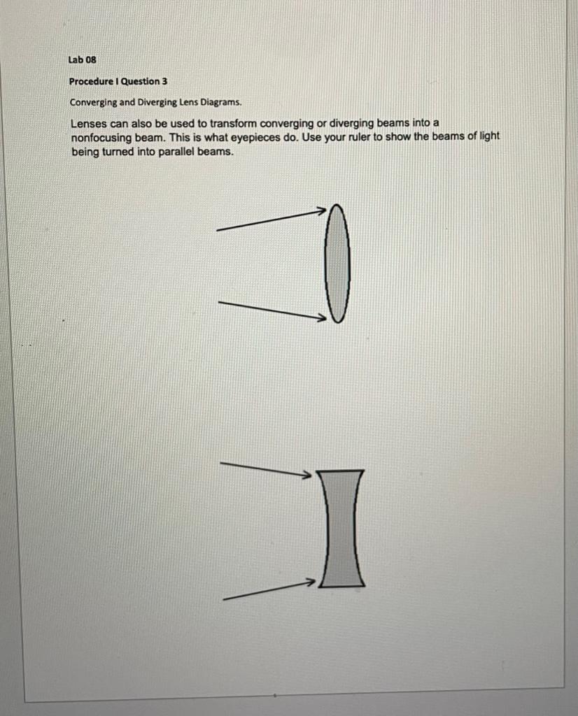 Solved Lenses can also be used to transform converging or | Chegg.com