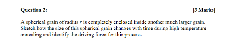 Solved A spherical grain of radius r is completely enclosed | Chegg.com