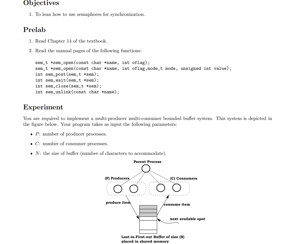 Solved By using C language on linux OS solve this task : | Chegg.com