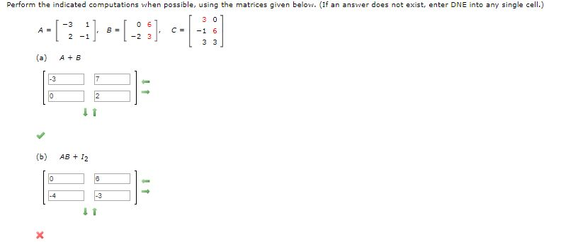 Solved Perform the indicated computations when possible, | Chegg.com