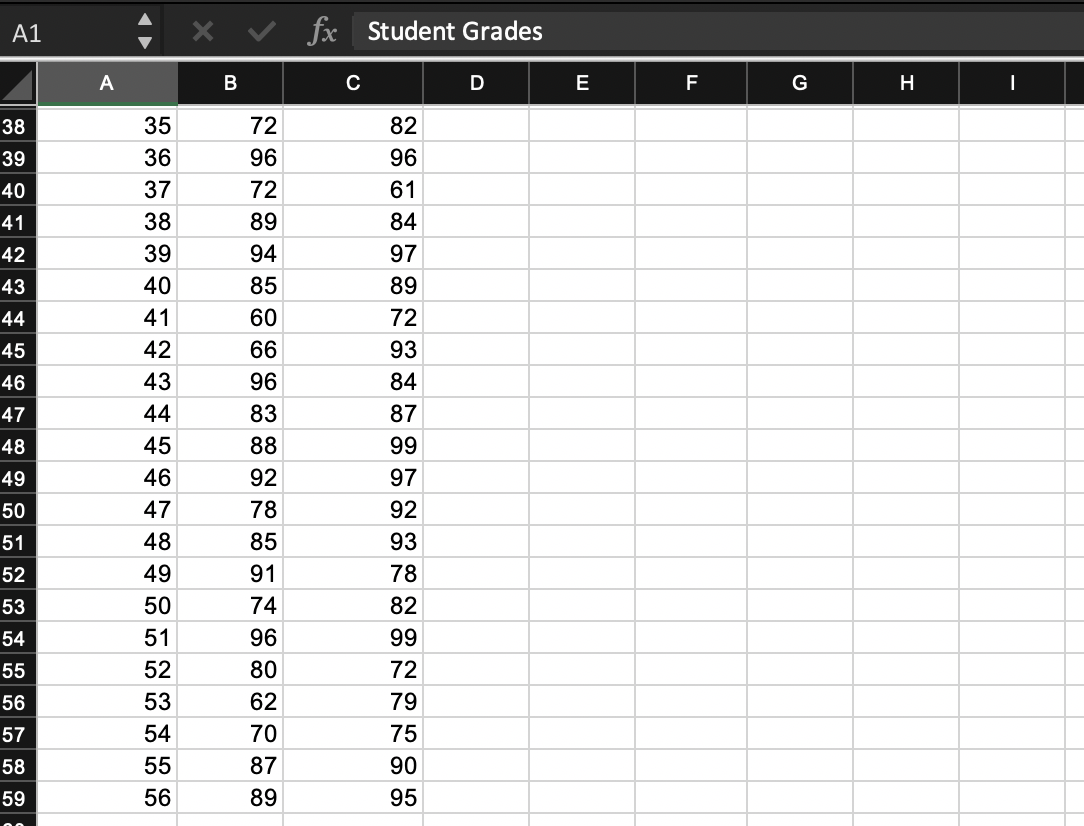 40. Using the data in the Excel file Student Grades, | Chegg.com
