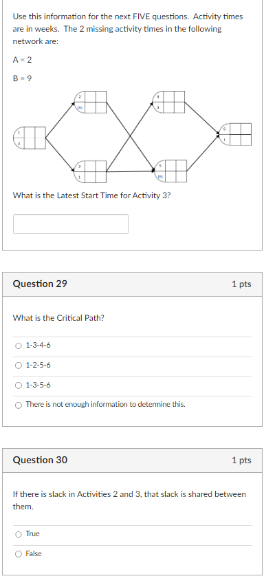 Solved Use this information for the next FIVE questions. | Chegg.com