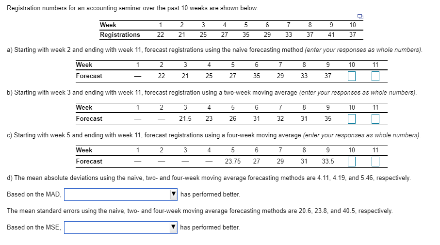 Solved Registration numbers for an accounting seminar over | Chegg.com