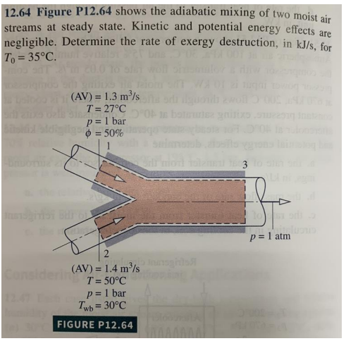 Solved 12.64 Figure P12.64 shows the adiabatic mixing of two | Chegg.com