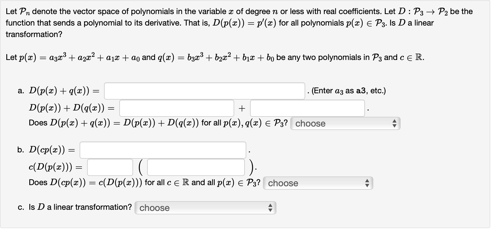 Solved Let Pn denote the vector space of polynomials in the | Chegg.com