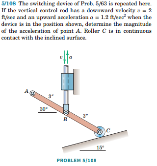 Solved 5/108 The switching device of Prob. 5/63 is repeated | Chegg.com