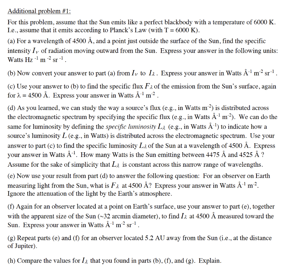 Solved Additional problem \#1: For this problem, assume that | Chegg.com