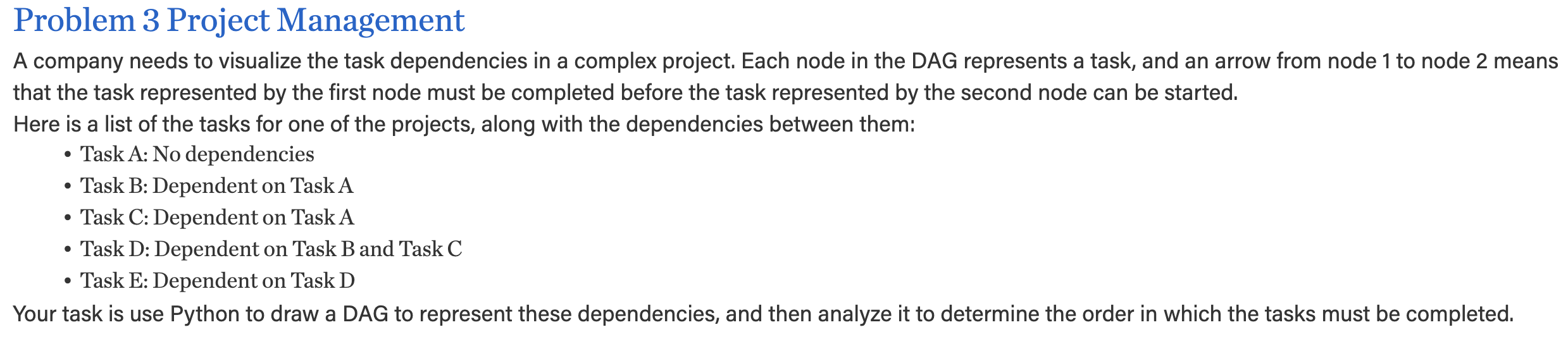 Solved Problem 3 ﻿Project ManagementA company needs to | Chegg.com
