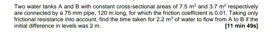 Solved Two water tanks A and B with constant cross-sectional | Chegg.com