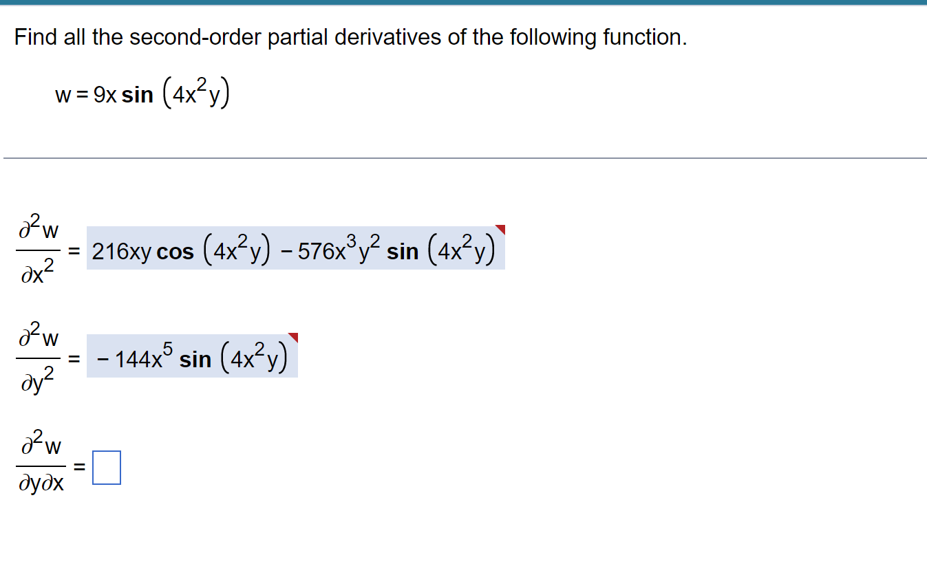 Solved Find all the second-order partial derivatives of the | Chegg.com