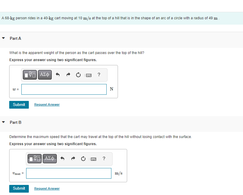 Solved 68-kg person rides in a 40-kg cart moving at 10 m/s | Chegg.com
