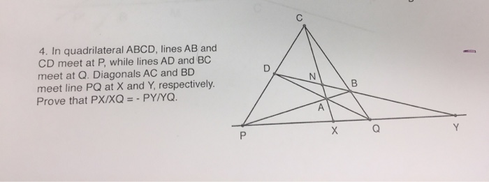 Solved In quadrilateral ABCD, lines AB and CD meet at P, | Chegg.com