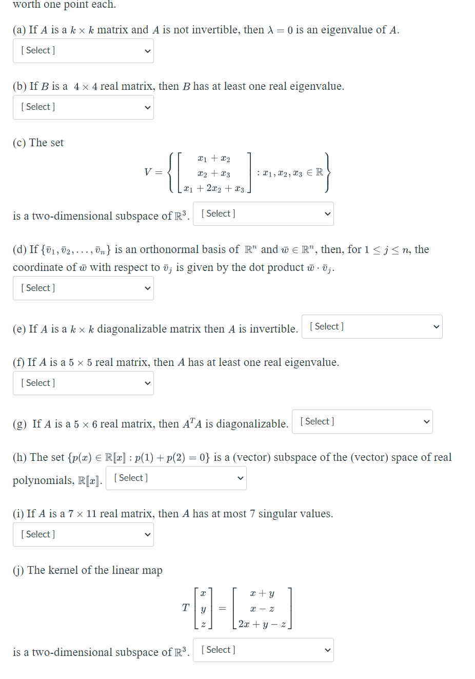 Solved (a) If A is a k×k matrix and A is not invertible, | Chegg.com
