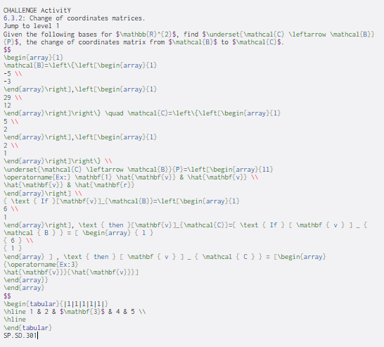 Solved $$ CHALLENGE Activity 6.3.2: Change of coordinates | Chegg.com