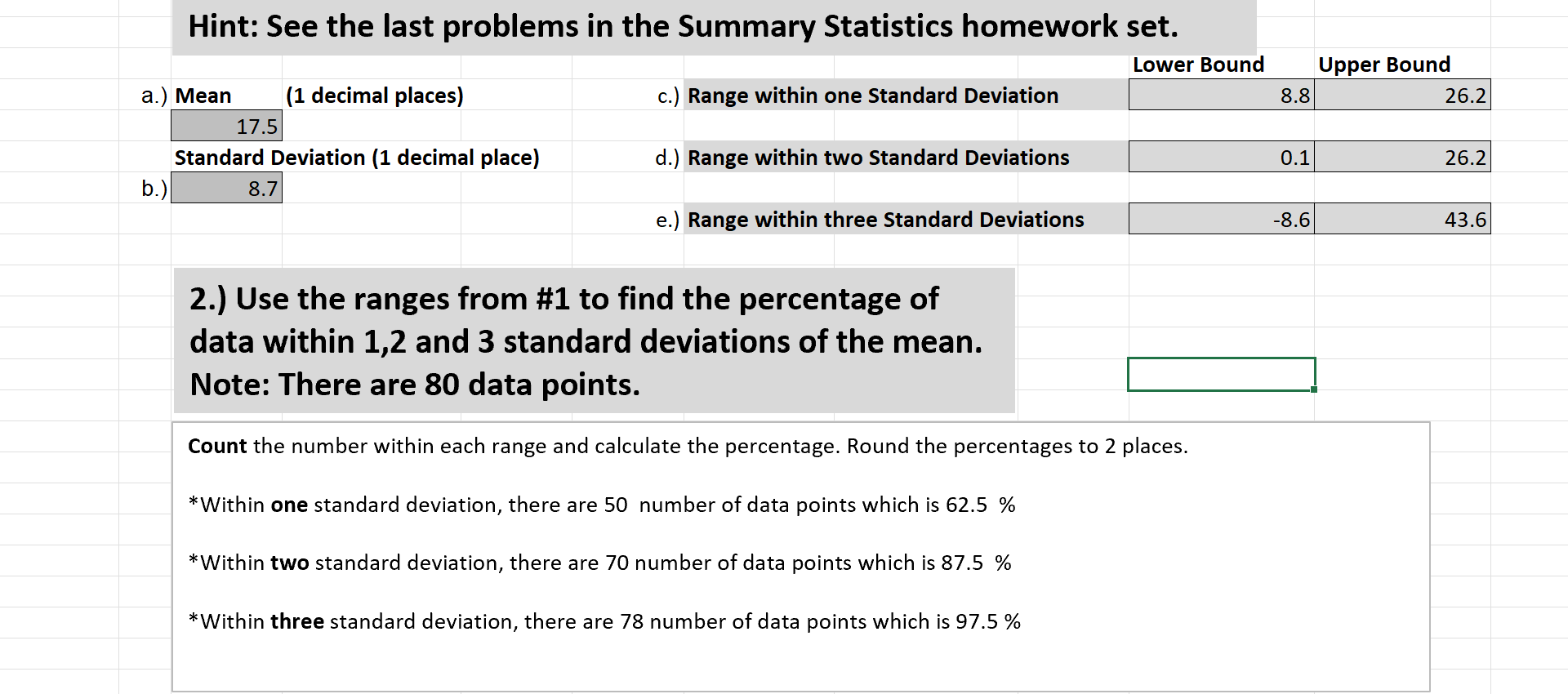 Hint: See the last problems in the Summary Statistics | Chegg.com