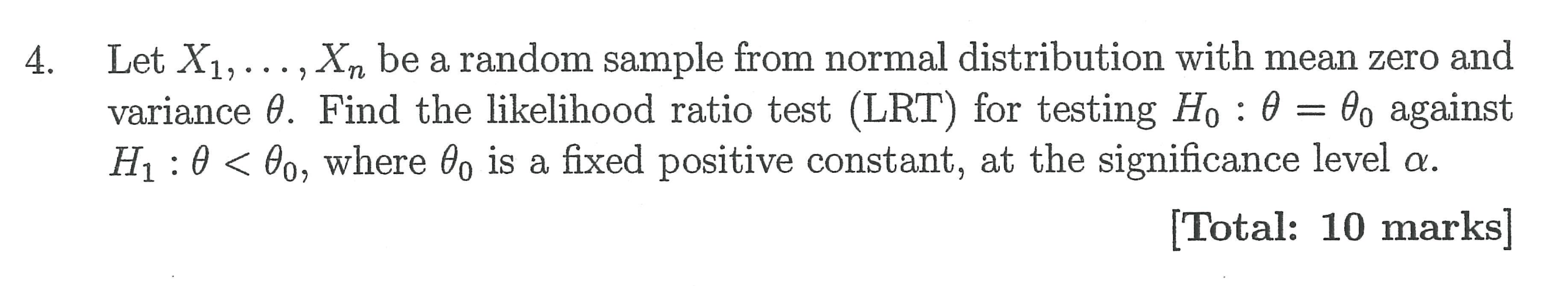 Solved Let X1,…,Xn be a random sample from normal | Chegg.com