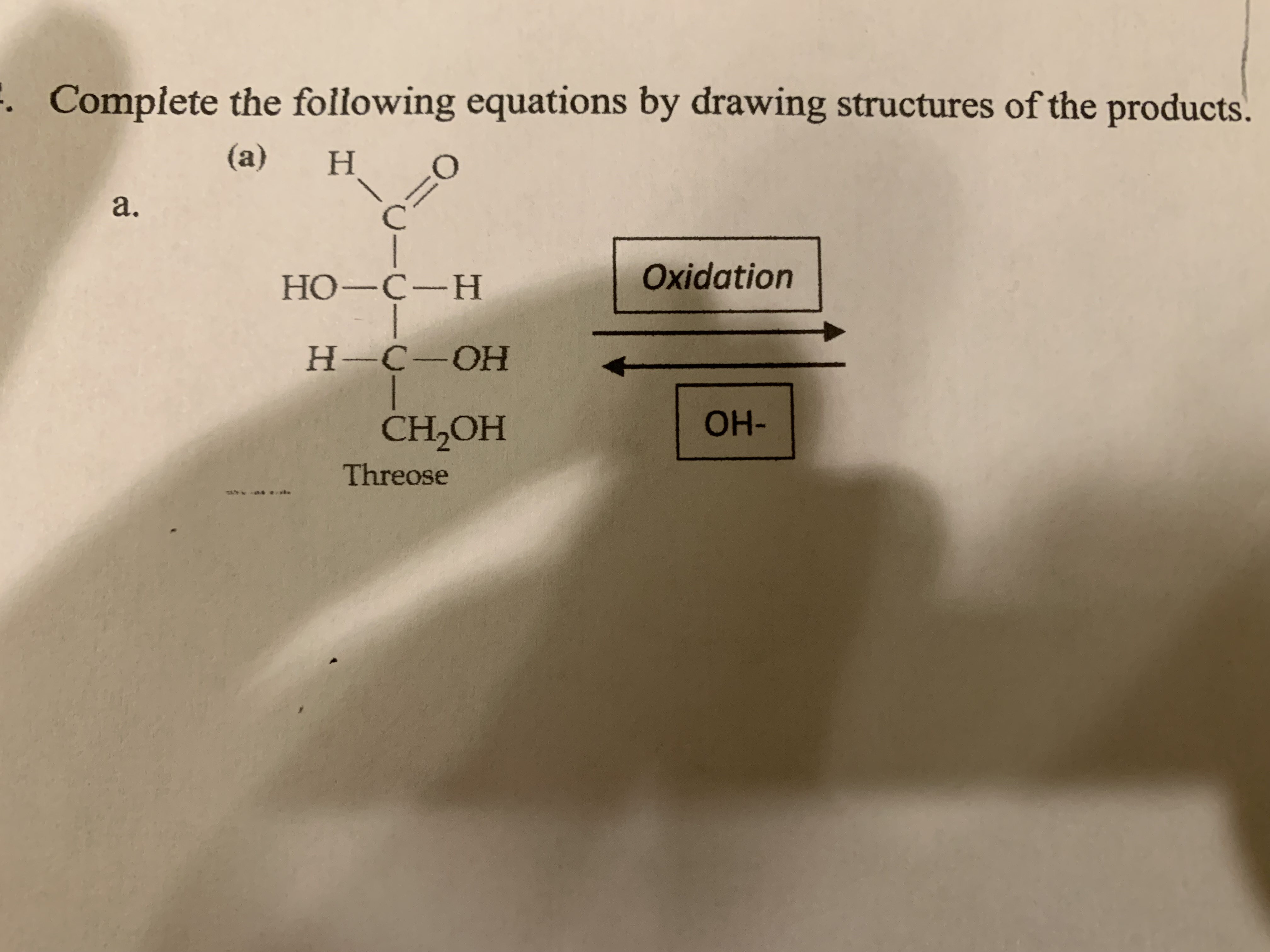 Solved 4. Complete the following equations by drawing | Chegg.com