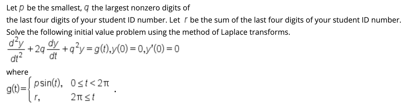 Solved Let p be the smallest, 9 the largest nonzero digits | Chegg.com