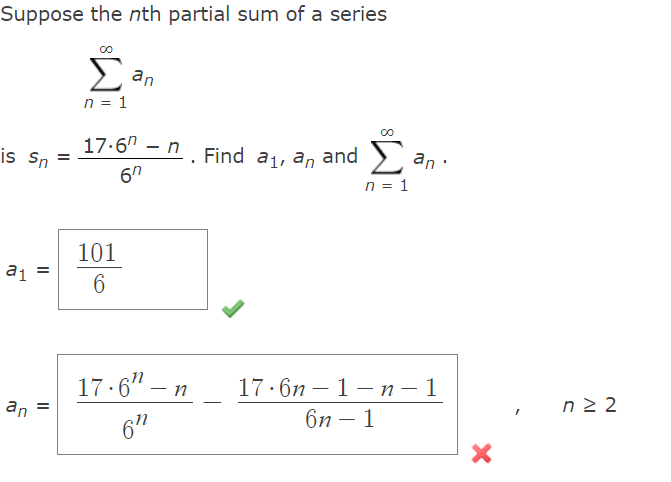 Solved Suppose the nth partial sum of a series ∑n=1∞an is | Chegg.com