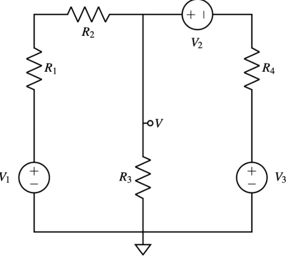 Solved Using nodal analysis, calculate the voltage at V | Chegg.com