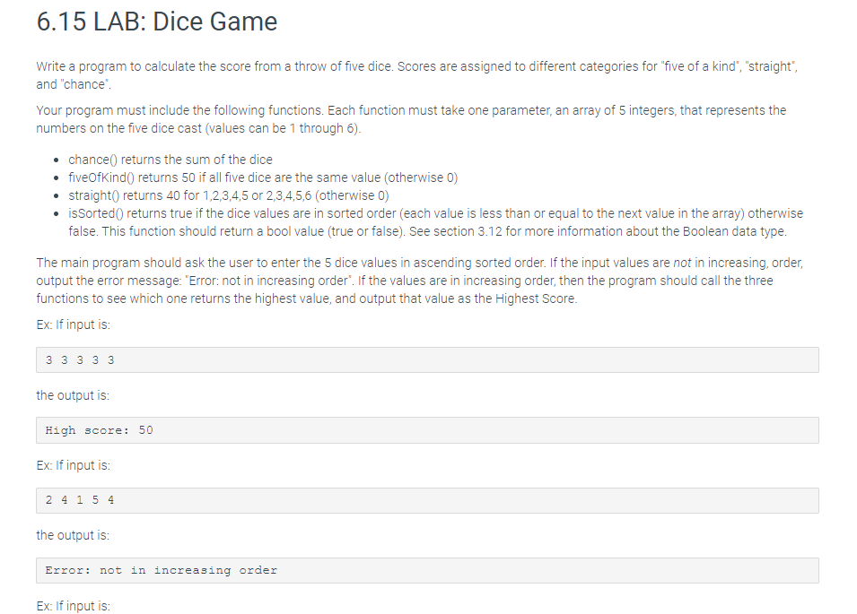 Solved Write a program to calculate the score from a throw | Chegg.com